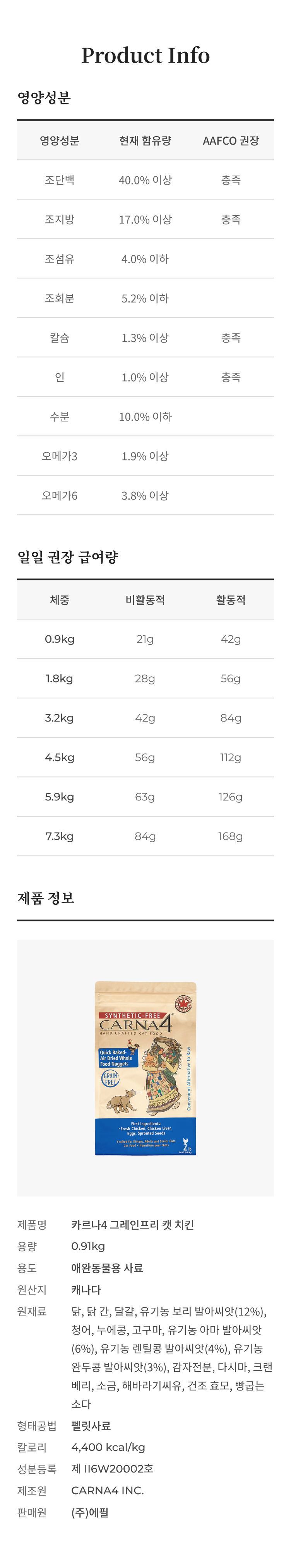 [오늘출발][카르나4] 그레인프리 캣 (옵션선택) - 현대Hmall