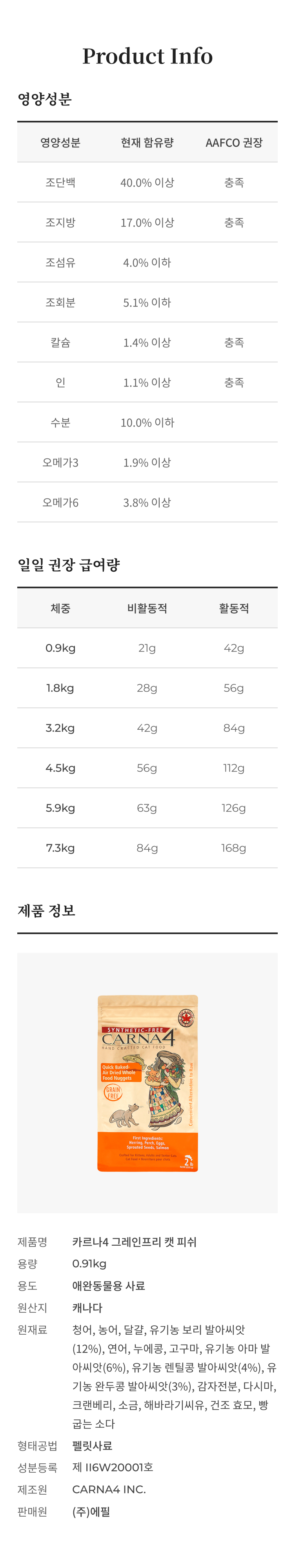 [오늘출발][카르나4] 그레인프리 캣 (옵션선택) - 현대Hmall